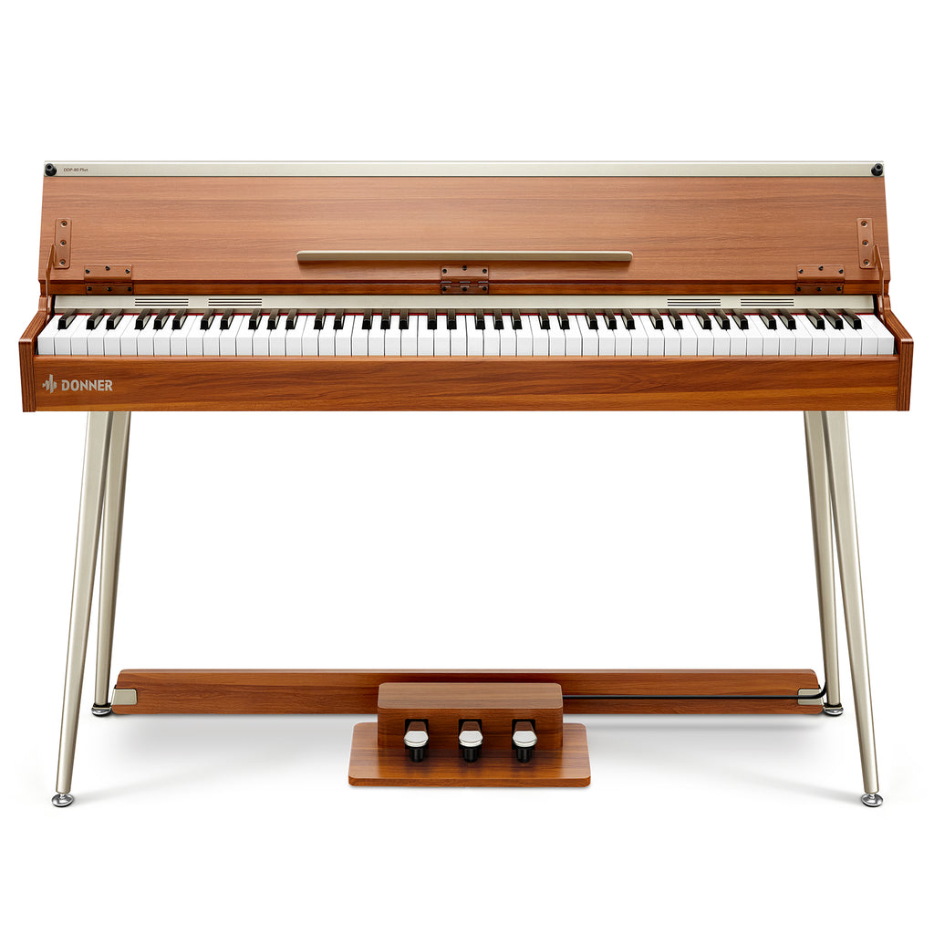 Donner DDP-80 PLUS 88 Key Weighted Wooden Upright Digital Piano with P ...