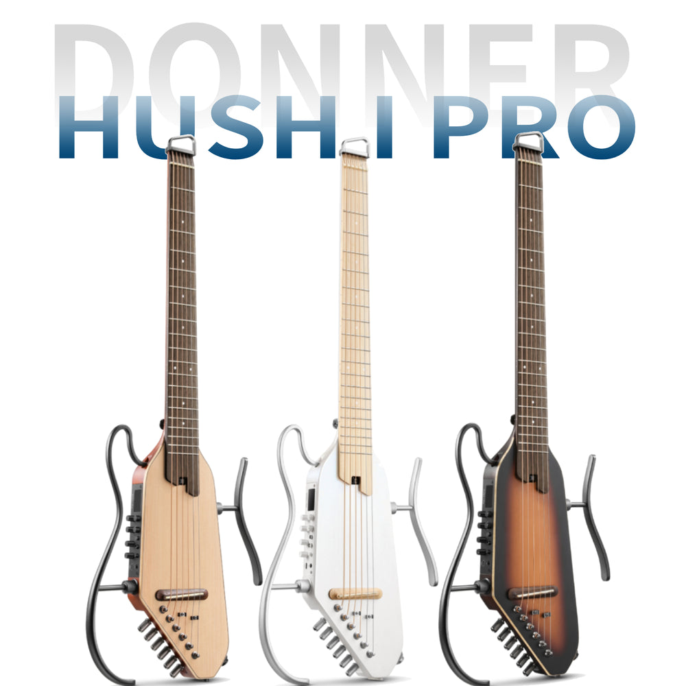 Donner HUSH-I PRO Guitars Acoustic-Electric Travel Guitar Kit With Mul