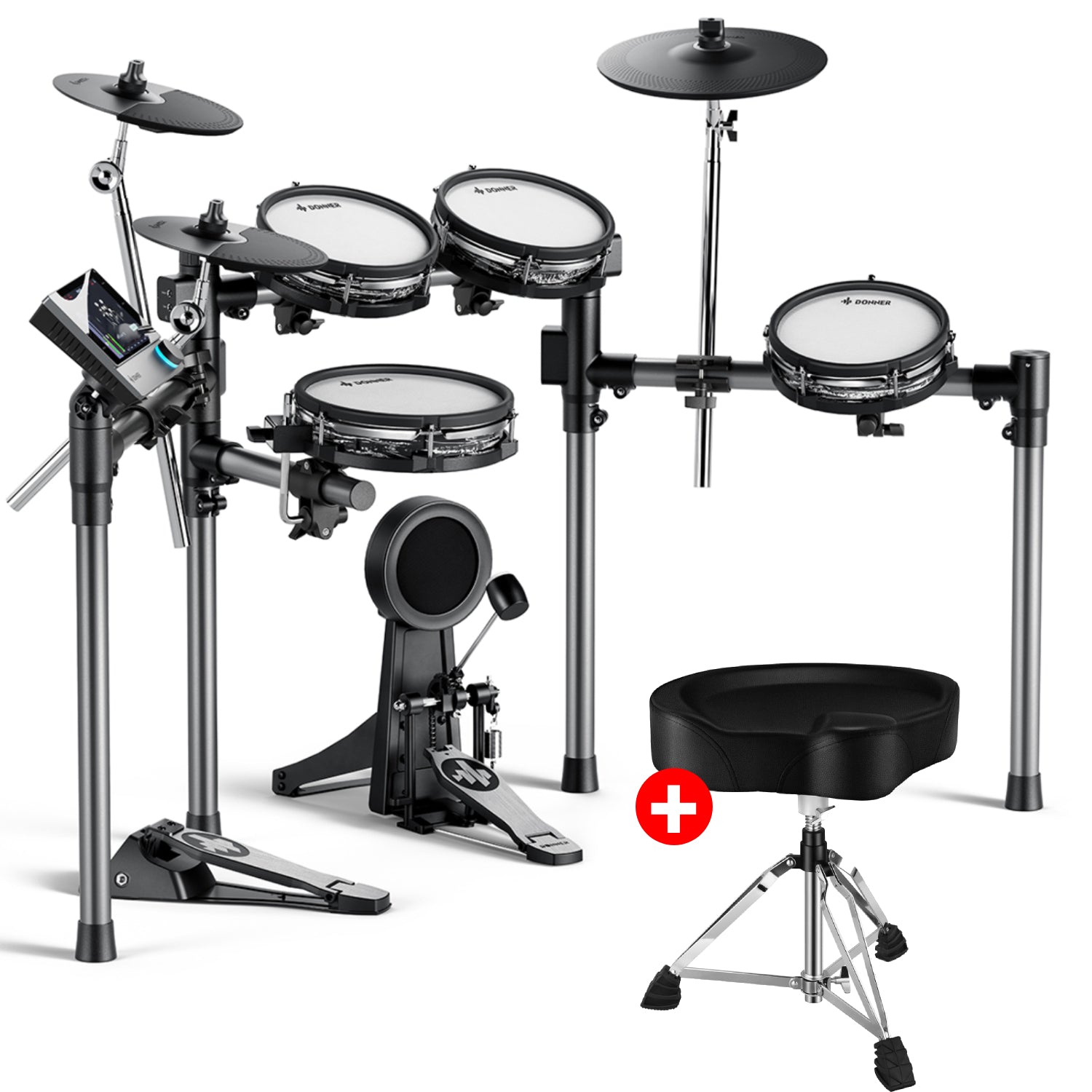 Donner Beat Electronic Drum Set 5 Drums 3 Cymbals Electric Drum ...