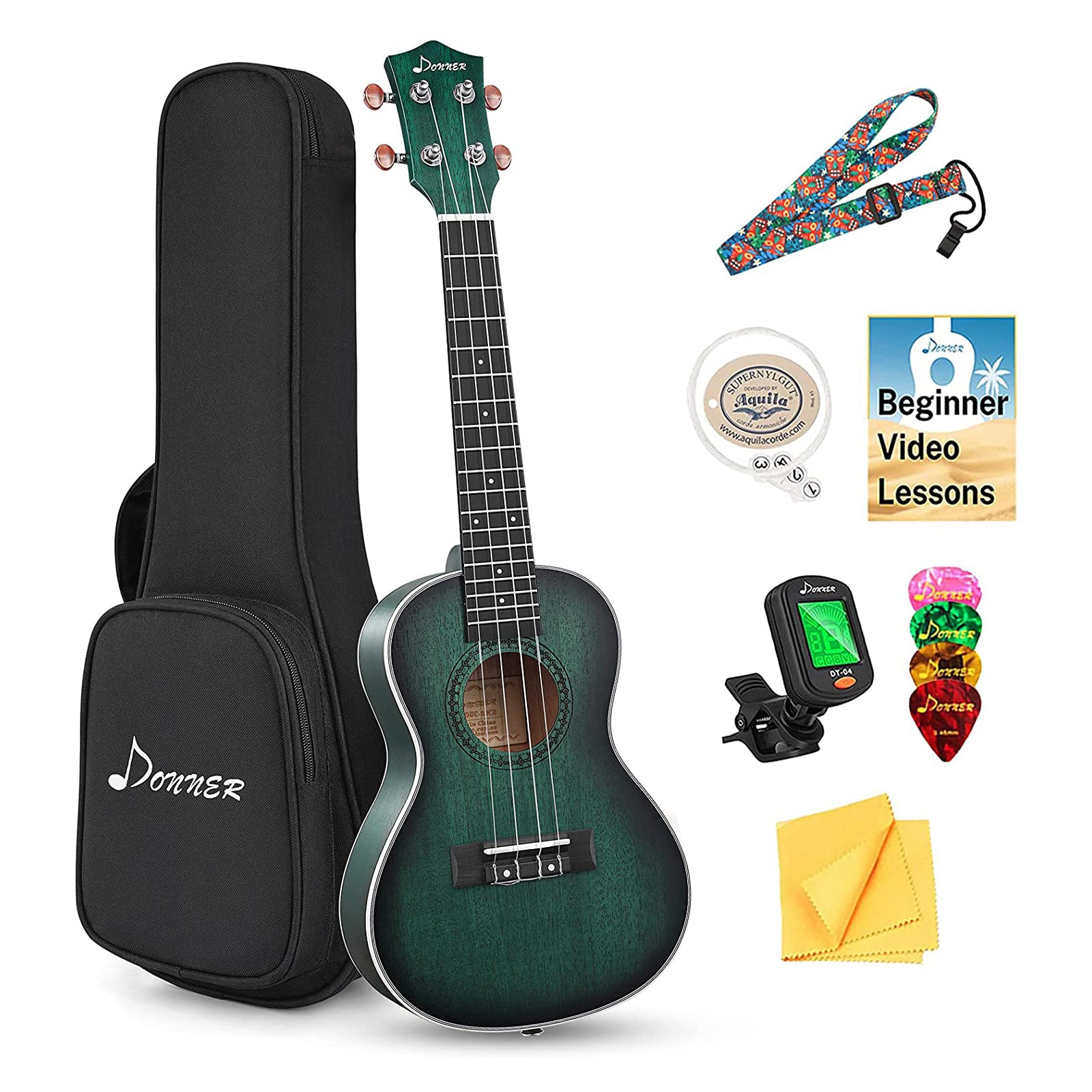 Donner DUC-200D Concert Ukulele Professional 23 Inch Mahogany Ukelele